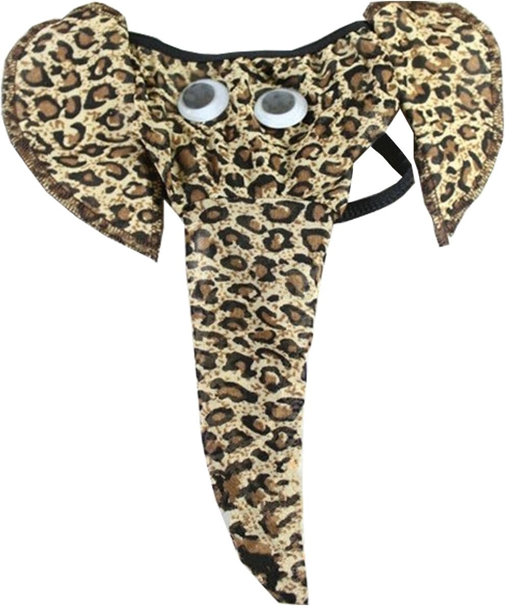 Dong Dian Men's Elephant Jockstrap G-String Thongs Underwear Leopard at ...