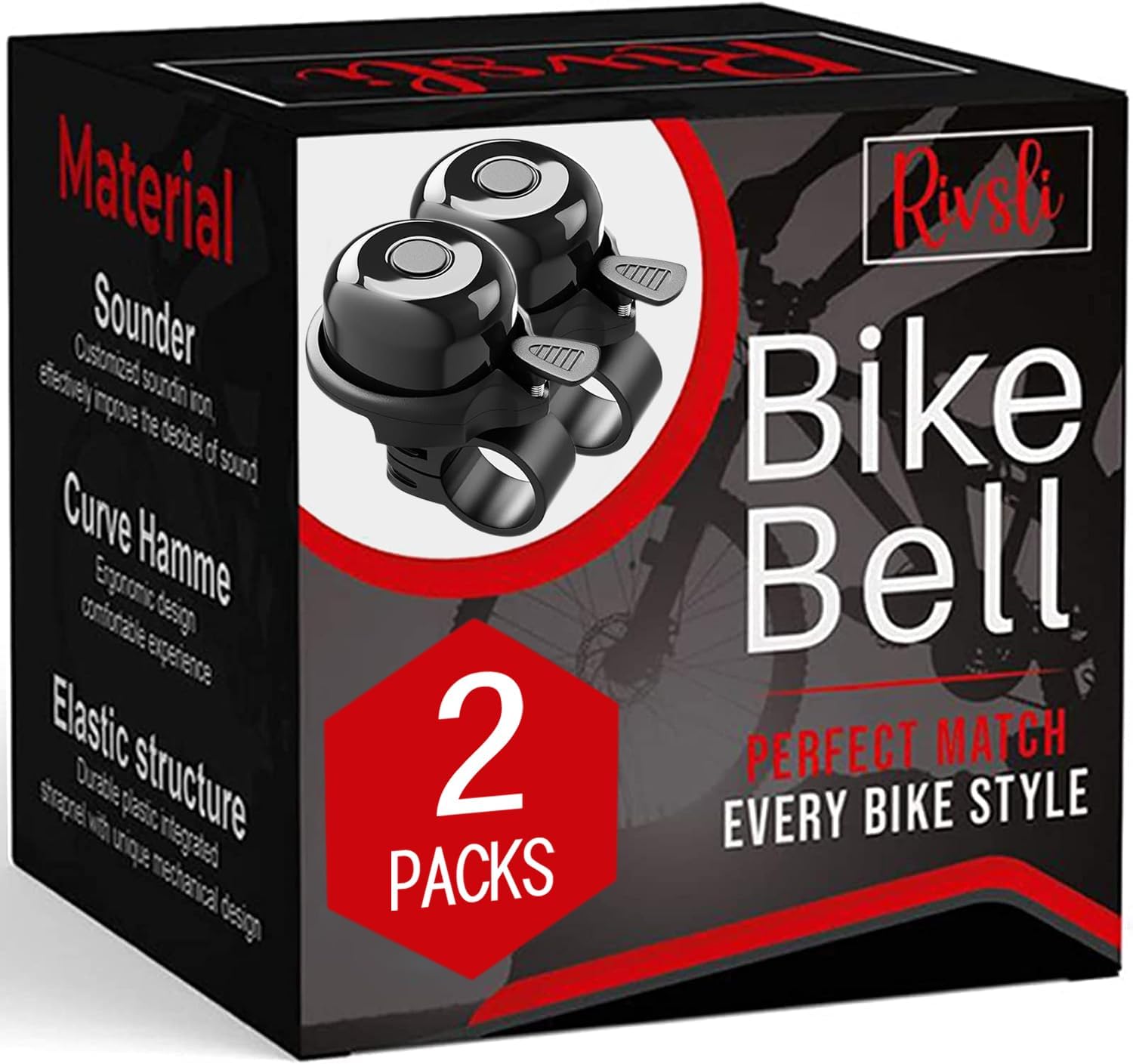 2 Pack Classic Bike Bell, Bicycle Bell | Loud Crisp Clear Sound Bicycle ...