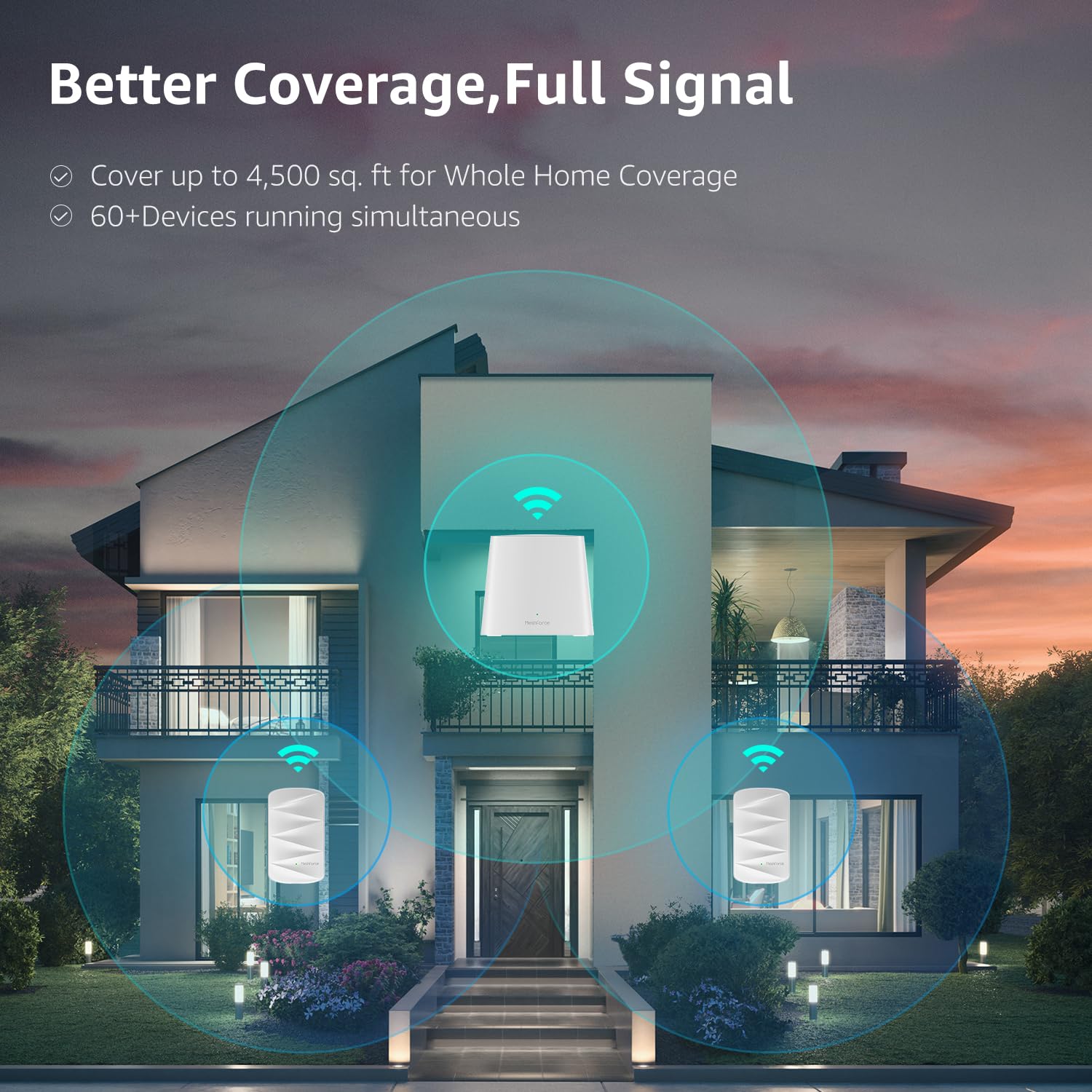 Snapklik.com : Meshforce M3 Mesh WiFi System, Up To 4,500 Sqft Coverage ...