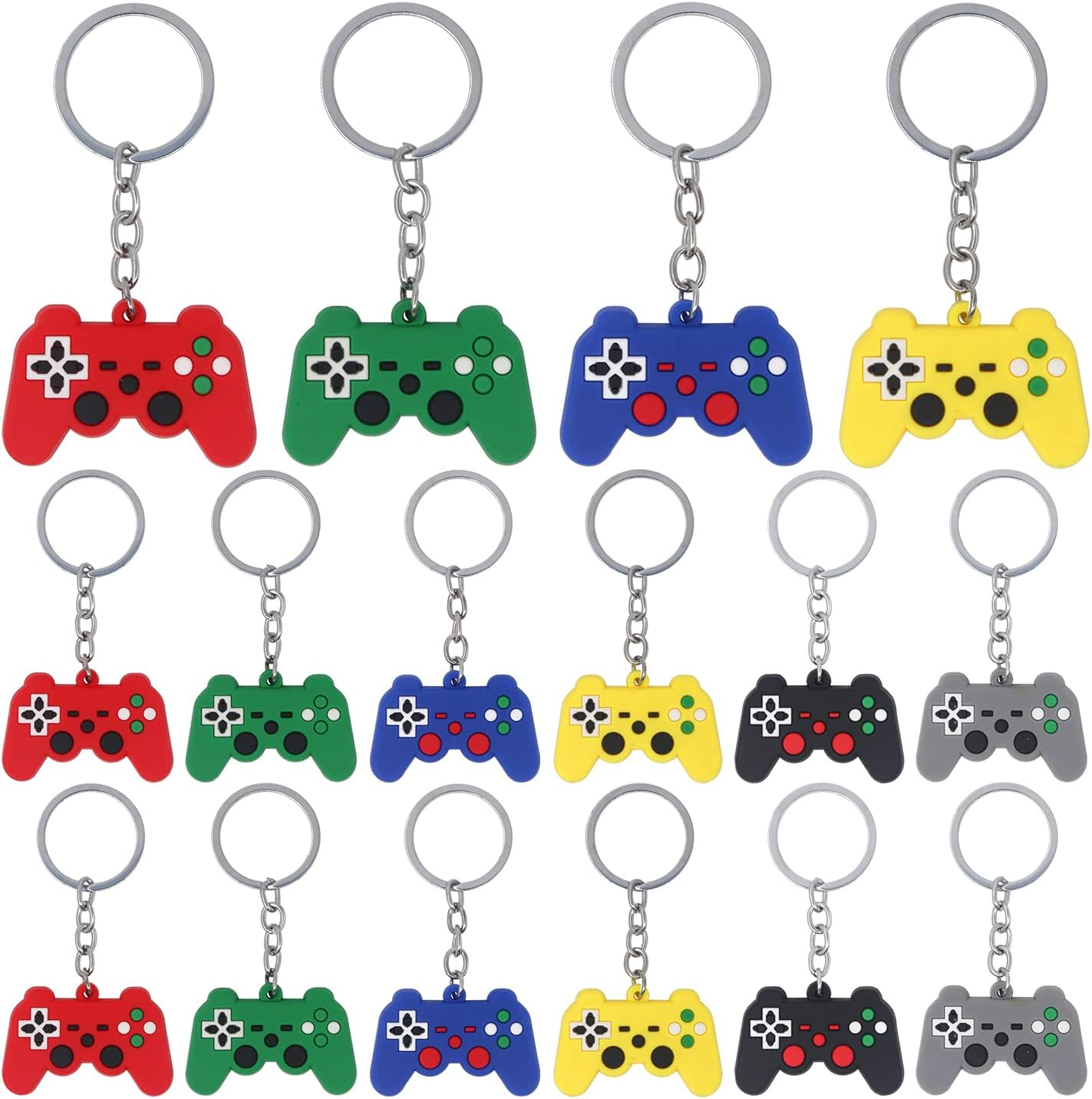 Amazon.com: Auvoau 12 Pieces Video Game Controller Keychains 6 Colors ...