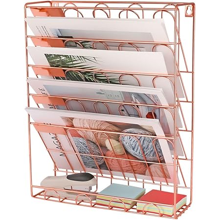 Amazon.com : Spacrea Hanging File Holder Organizer - 6 Tier Wall Mount ...