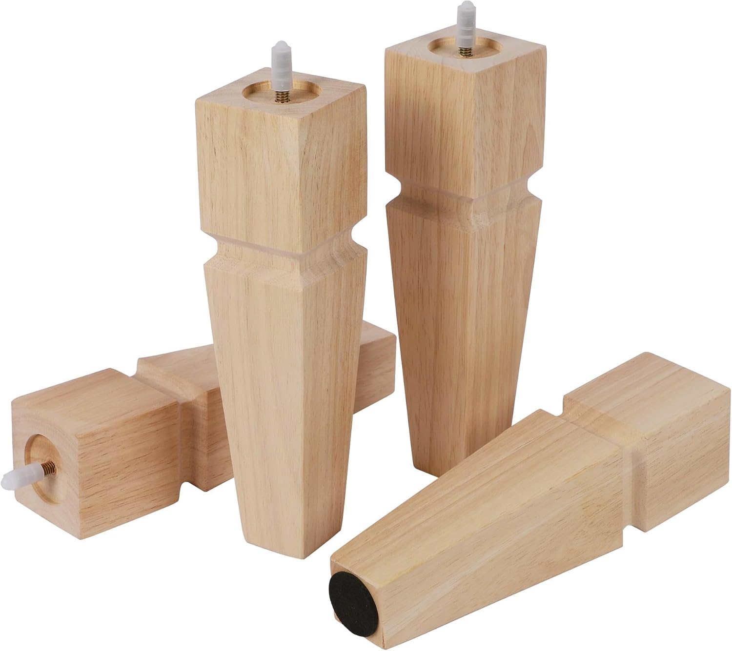 Amazon.com: 10 Inch Square Unfinished Oak Furniture Legs - Heavy Duty ...