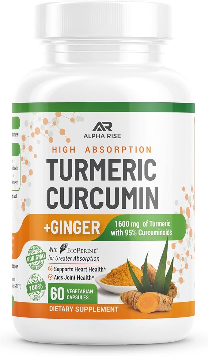 Amazon.com: Vegan Turmeric and Ginger Supplement - 1600mg - Joint ...