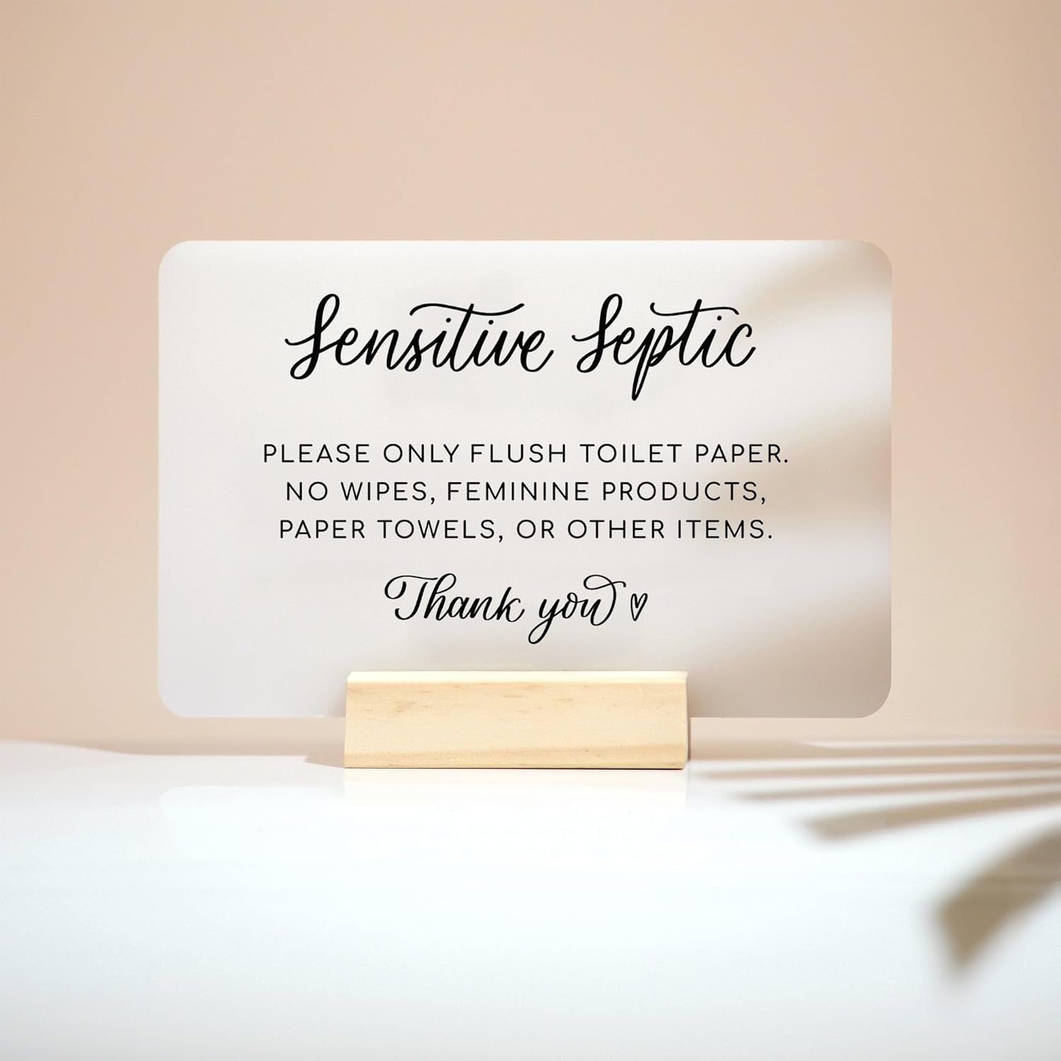 Amazon.com: Sensitive Septic - Bathroom sign, 4 x 6 inches (On stand ...