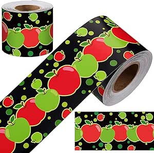 Amazon.com: Sherr 72.18 ft Back to School Bulletin Board Borders Apple ...