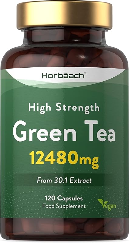 Green Tea Capsules 12480mg | High Strength Extract | 120 Powder ...