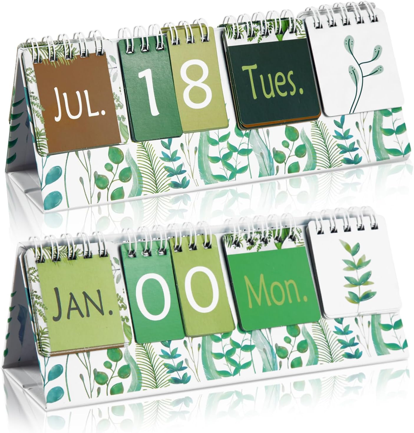 Amazon.com : Tenceur 2 Pcs Greenery Perpetual Calendar Greenery Flip ...