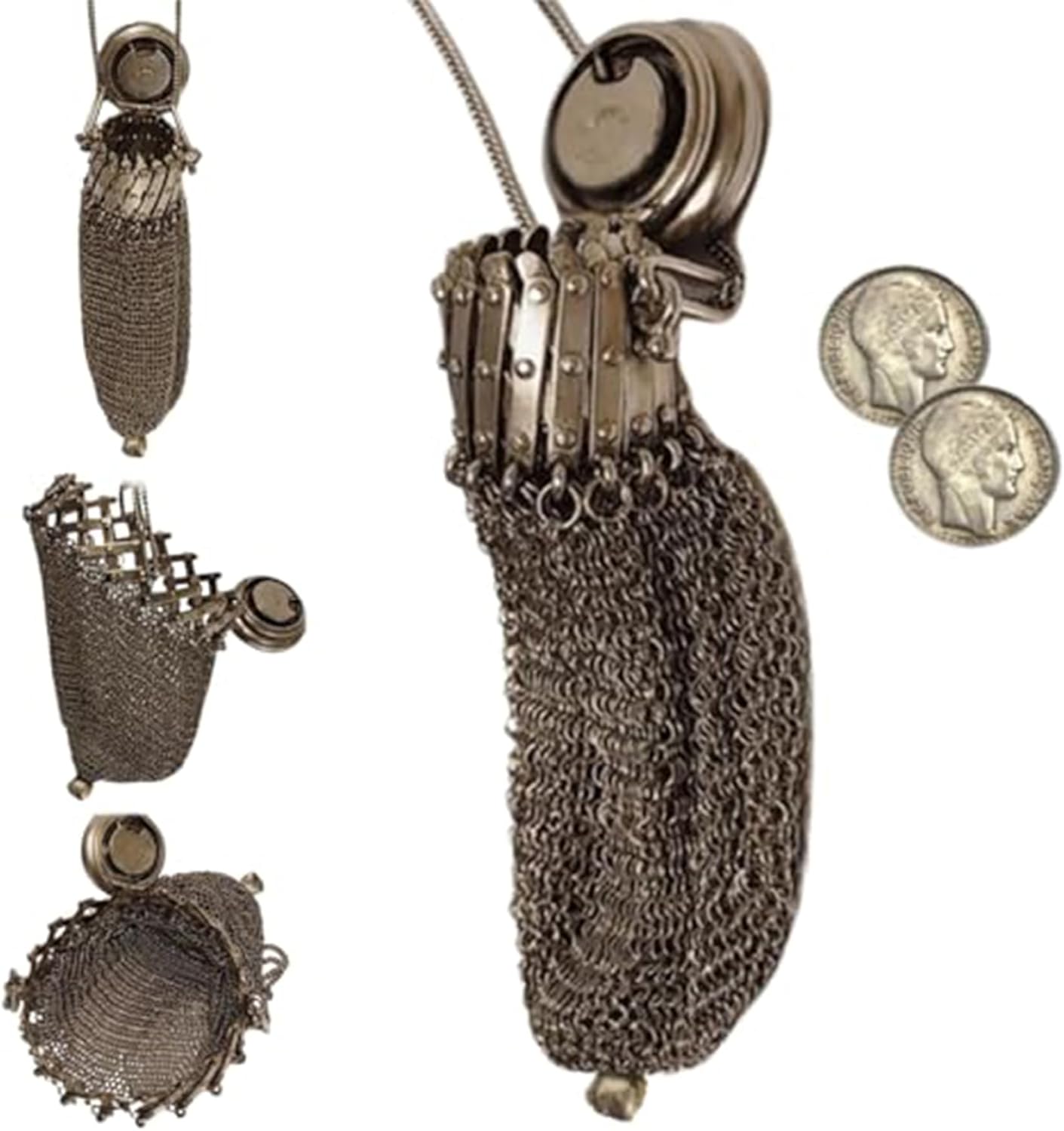 Amazon.com: XJKLBYQ Handmade 1920's English Coin Purse,Victorian Metal ...