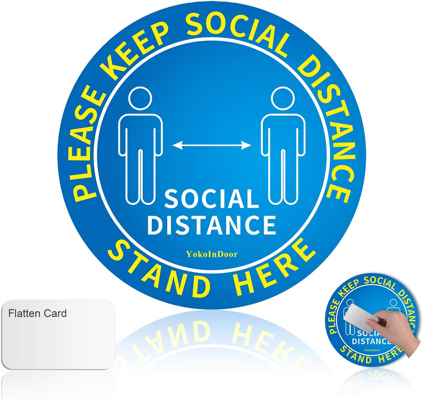 Amazon.com: Social Distancing Floor Decals Floor Stickers - 10-Pack 12 ...