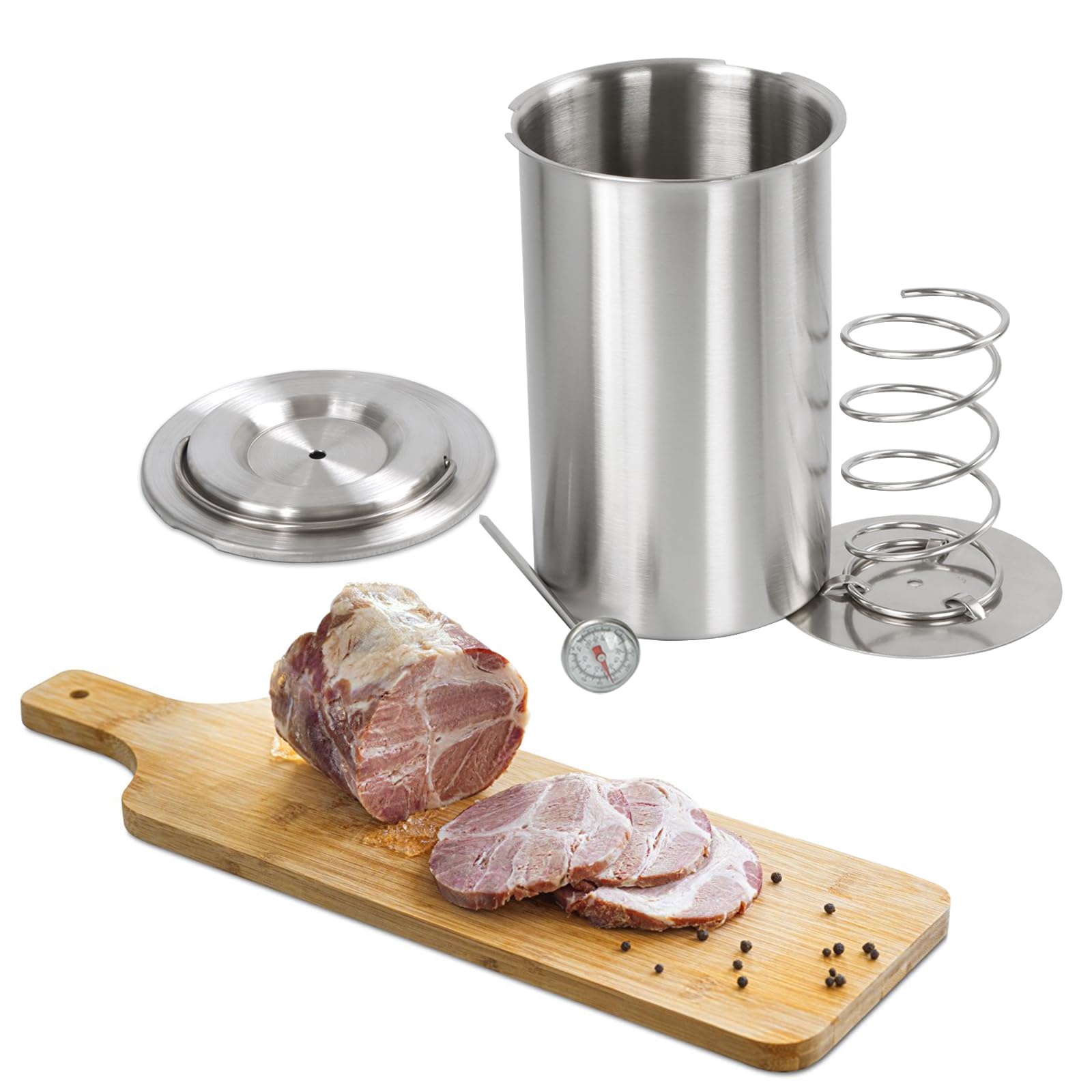 Stainless Steel Ham Press Kit With Thermometer - Make Deli Meats At ...