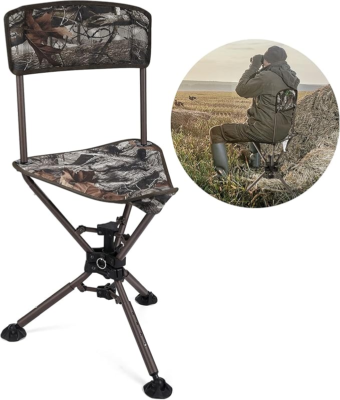 Amazon.com : KEMIMOTO Tripod Swivel Hunting Chair, 360 Degree Blind ...