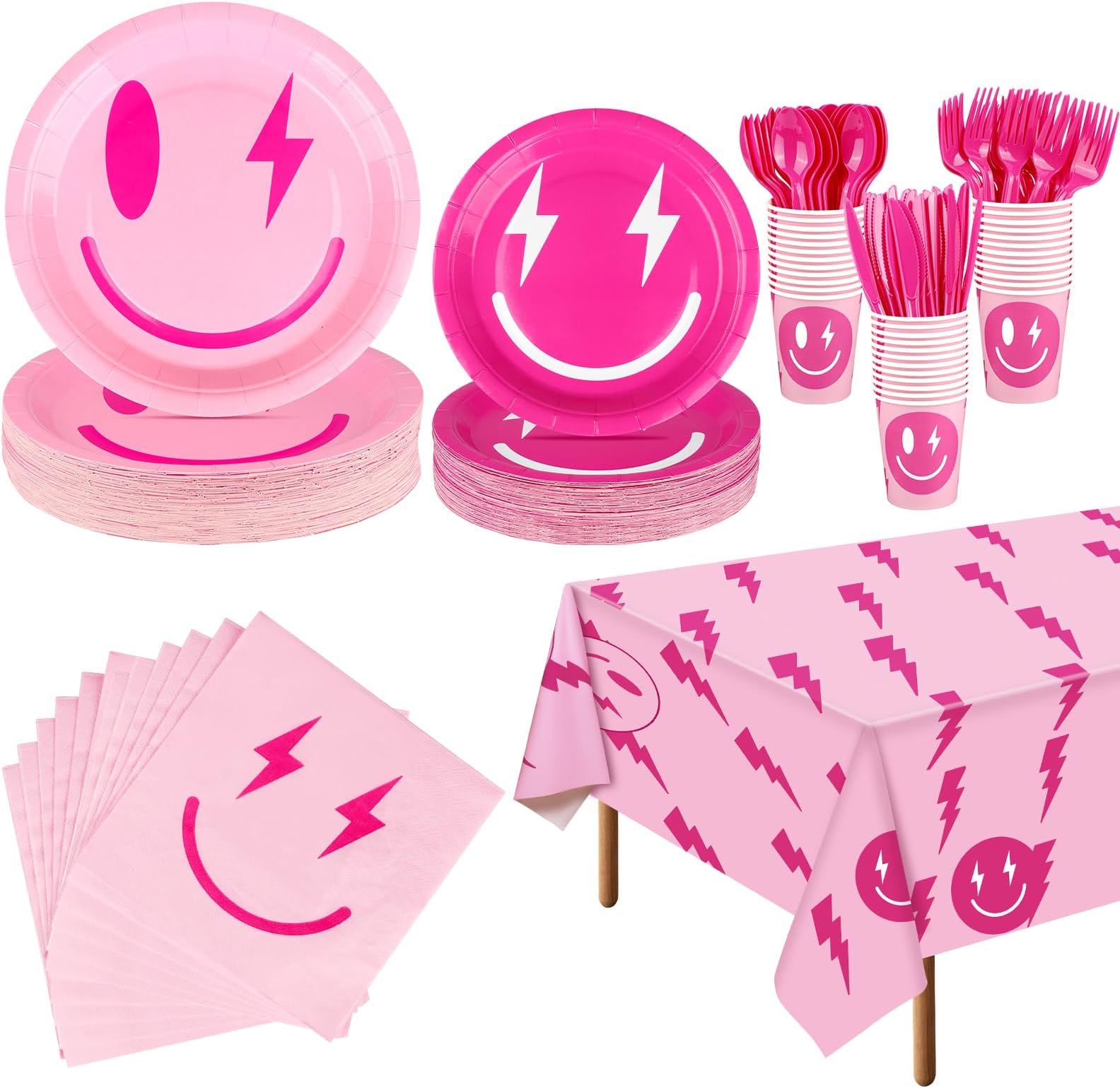 Amazon.com: Hoolerry 225 Pcs Preppy Party Tableware Set Preppy Birthday ...