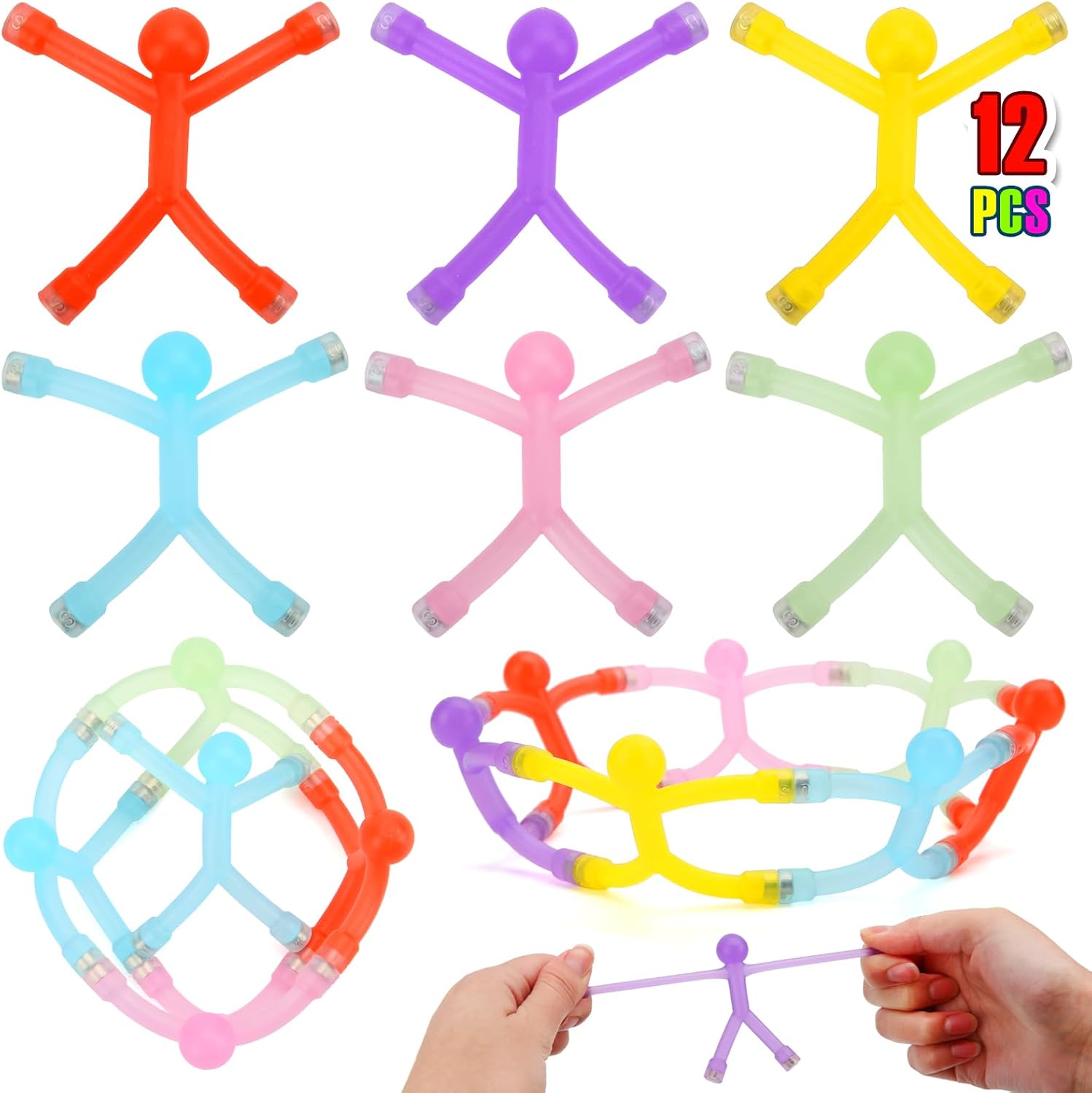 Amazon.com: Fidget Simple 12 Pack Mini Magentic Man Set, Colorful ...