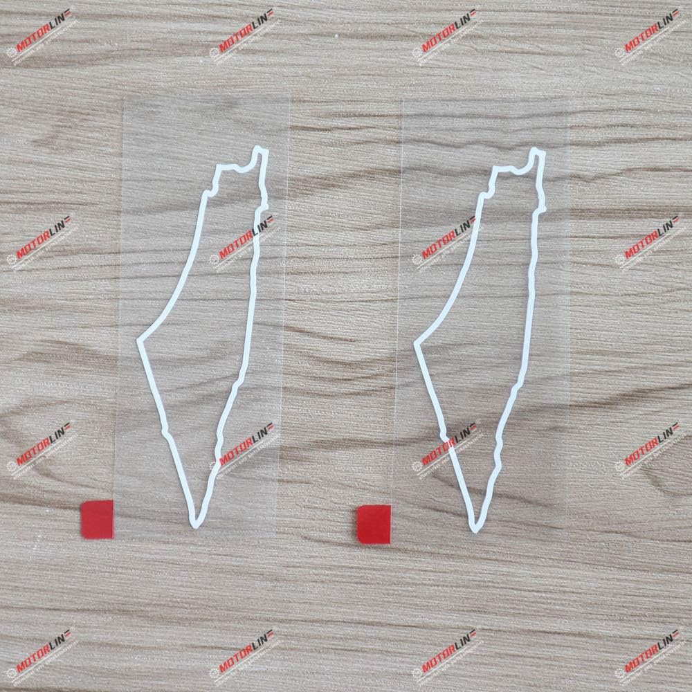 Amazon.com - 2X White 4'' Palestine Palestinian Map Outline Silhouett ...