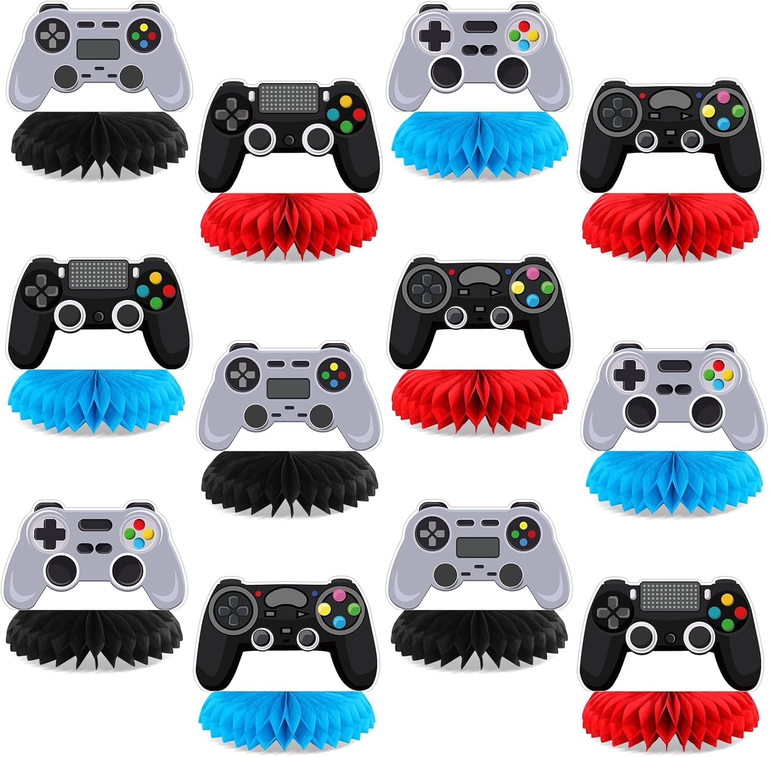Amazon.com: 12 Pcs Video Game Honeycomb Centerpieces Gaming Birthday ...