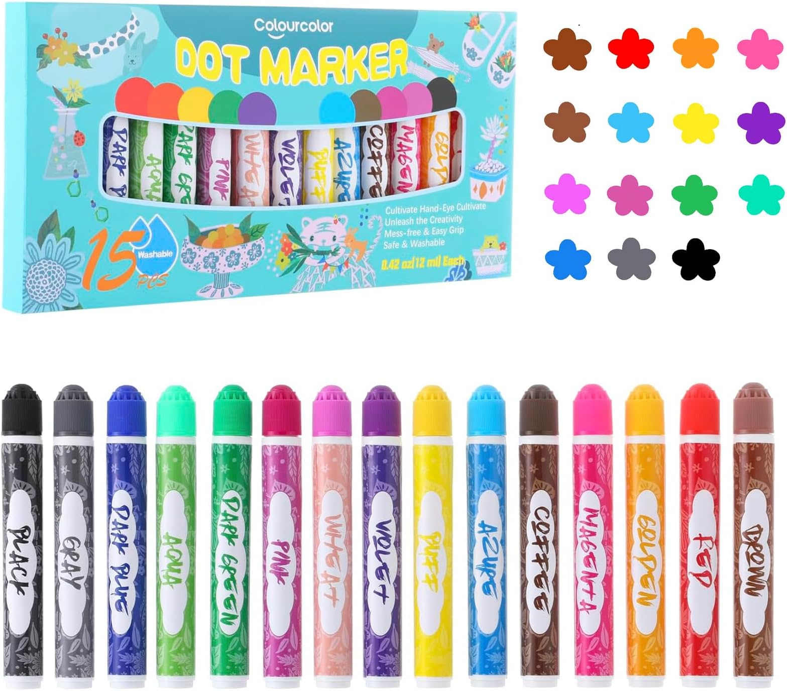 Amazon.com: JoyCat Click Washable Markers for kids with Retractable ...