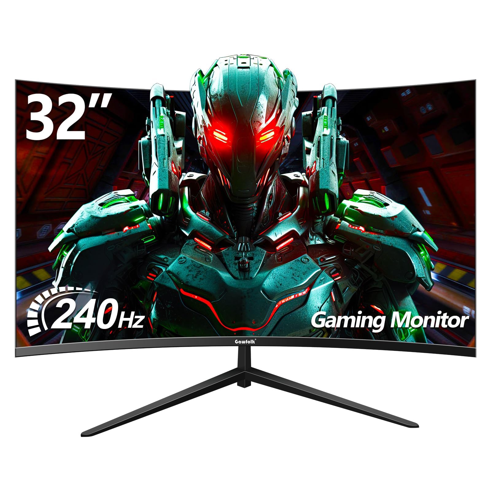 Gawfolk 32 inch Curved Gaming Monitor 240Hz PC Screen Full HD 1080P ...