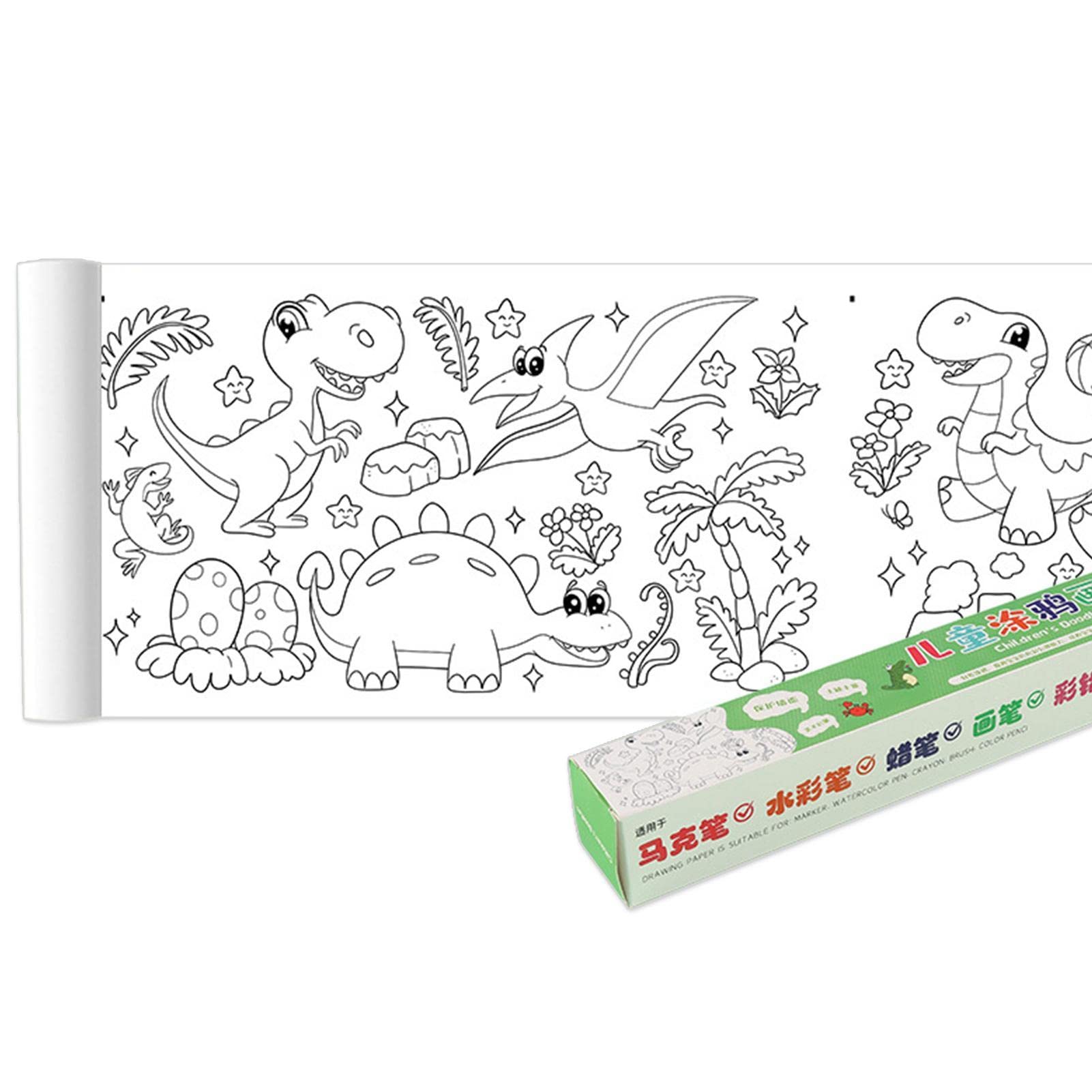 Amazon.com: Coloring Paper Roll for Kids, 78.7×11.8 inch Fun Dinosaur ...