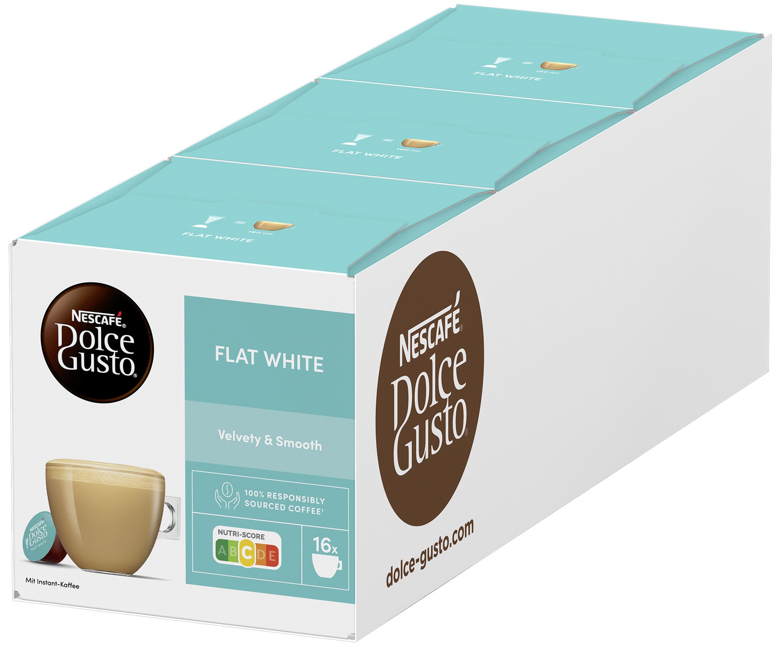 Nescafe Dolce Gusto Flat White Coffee Pods 16 Capsules Pack ...