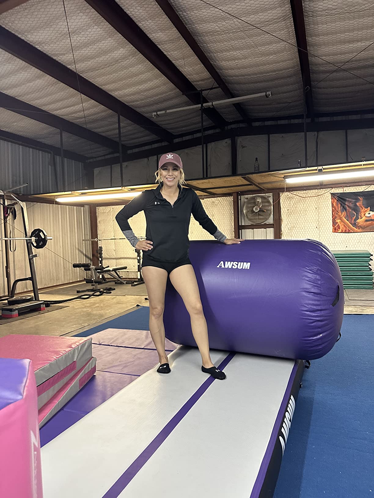 $12/mo - Finance AWSUM Gymnastics Air Roller Tumbling Barrel Back ...