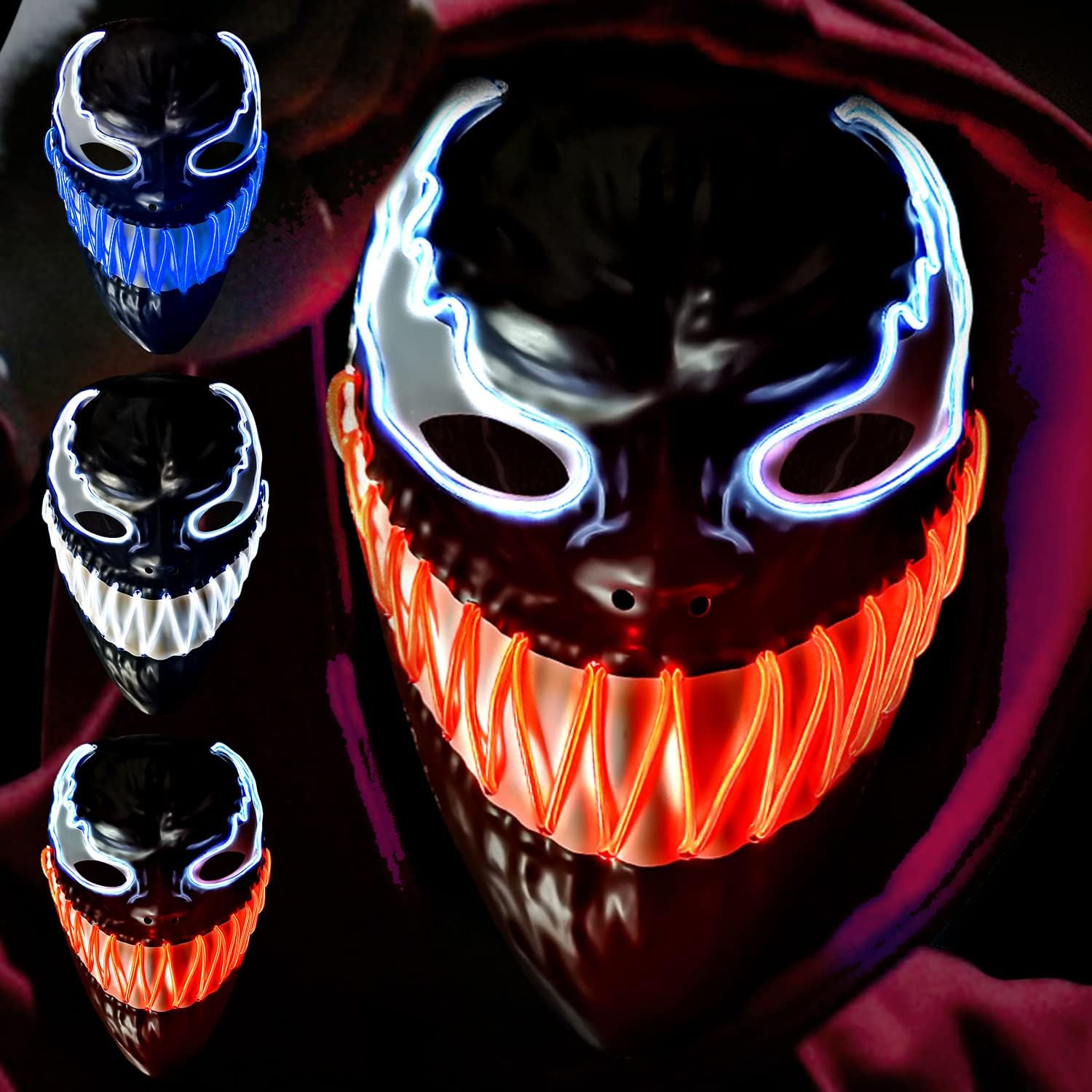 Amazon.com: heytech Halloween Mask Purge LED Mask for Festival ...