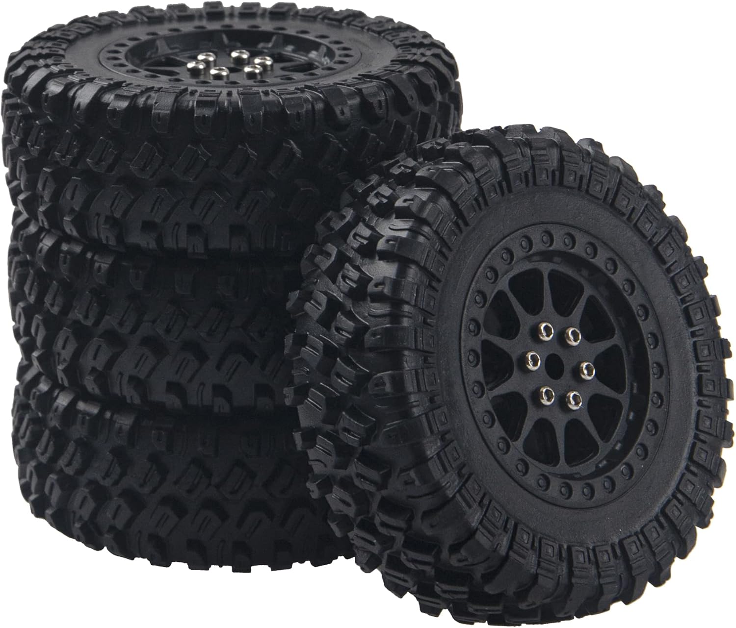 Amazon.com: Vgoohobby OD 2.7" Rubber Tires & Plastic Wheel Rims ...