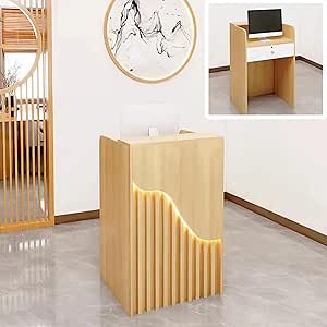 Amazon.com: Modern Minimalist Reception Desk, Wooden Cashier Counter ...