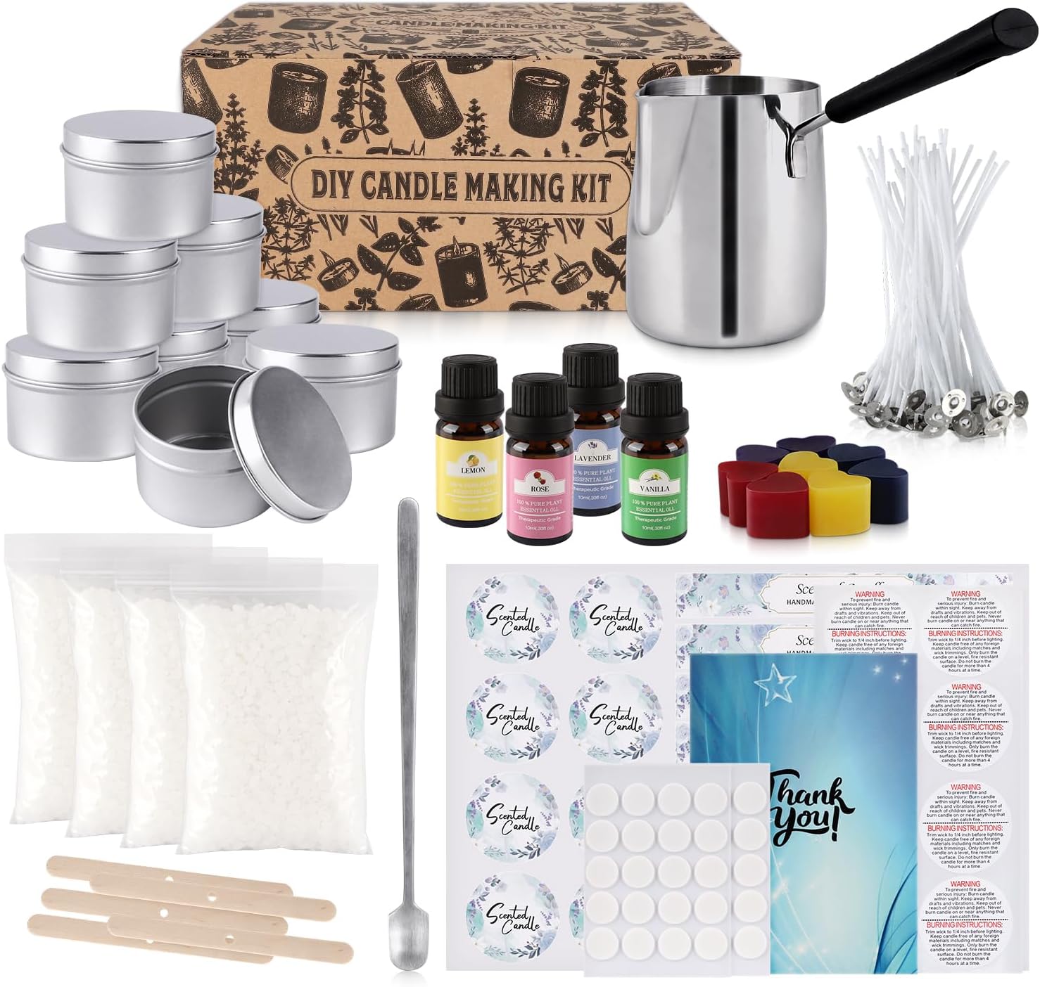Amazon.com: 480g DIY Candle Making kit,Scented Candle Making Supplies ...