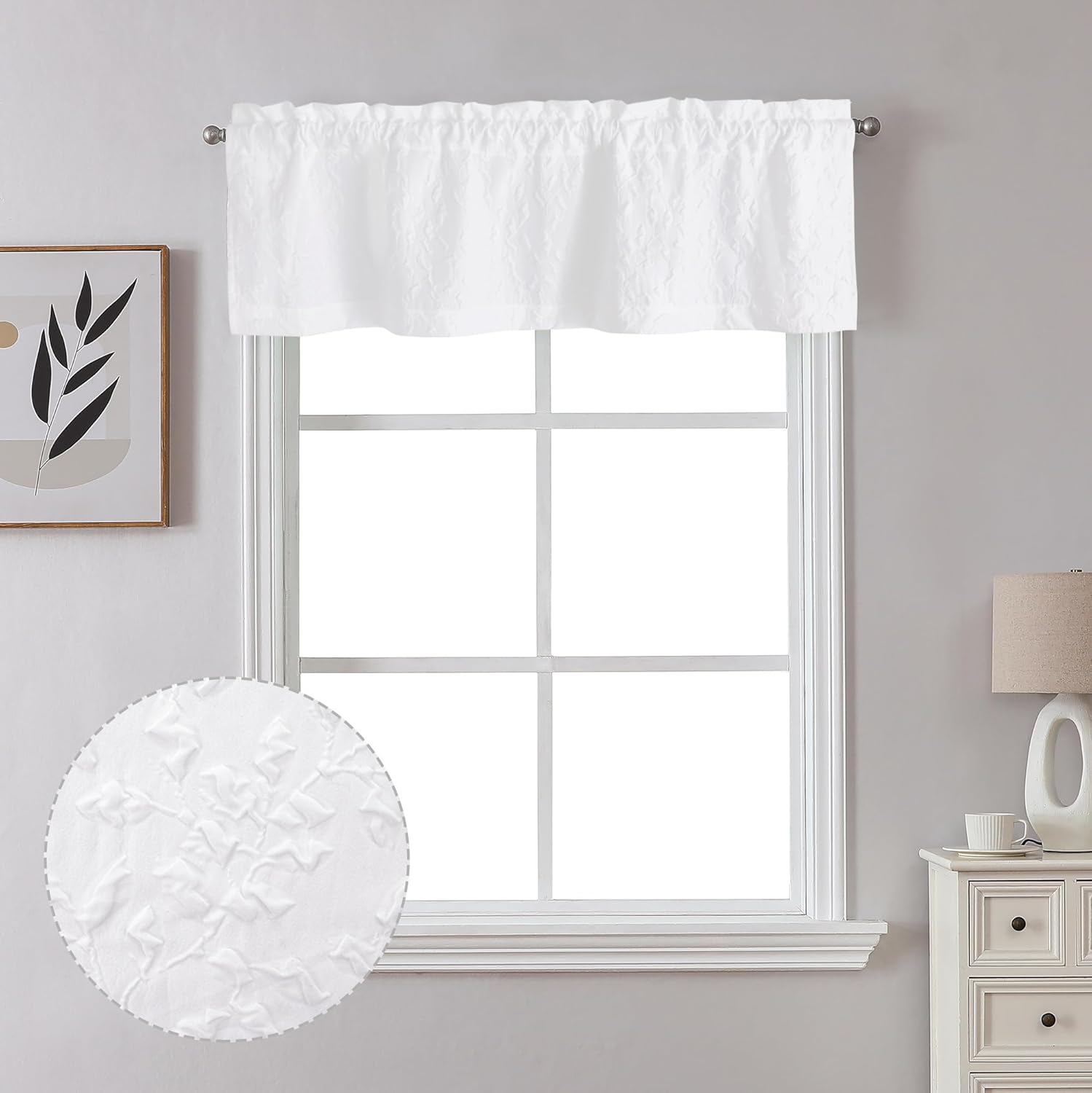 Amazon.com: Chyhomenyc Anna White Valances for Windows 14 Inches Long 2 ...