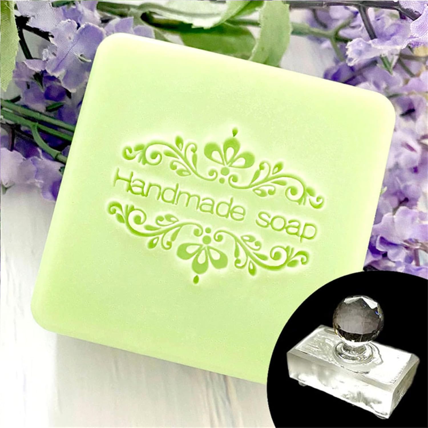 Amazon.com: Acrylic Transparent Stamp Handmade Soap Words Embossing ...
