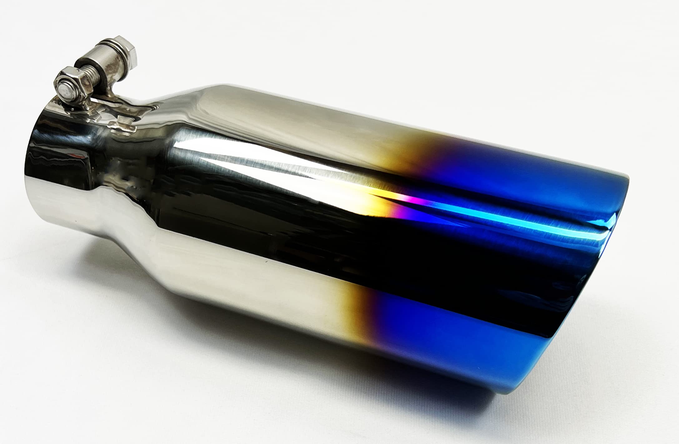 Snapklik.com : Exhaust Tip 4.00" OD X 10.00" Long 2.50" Bolt On Inlet ...