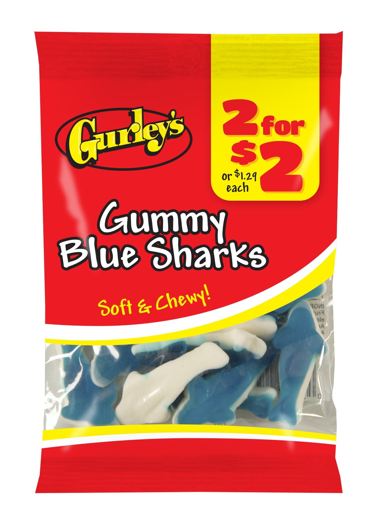 Amazon.com: Gurley's Blue Shark Gummi, Aquatic-Themed Fruity Treats ...