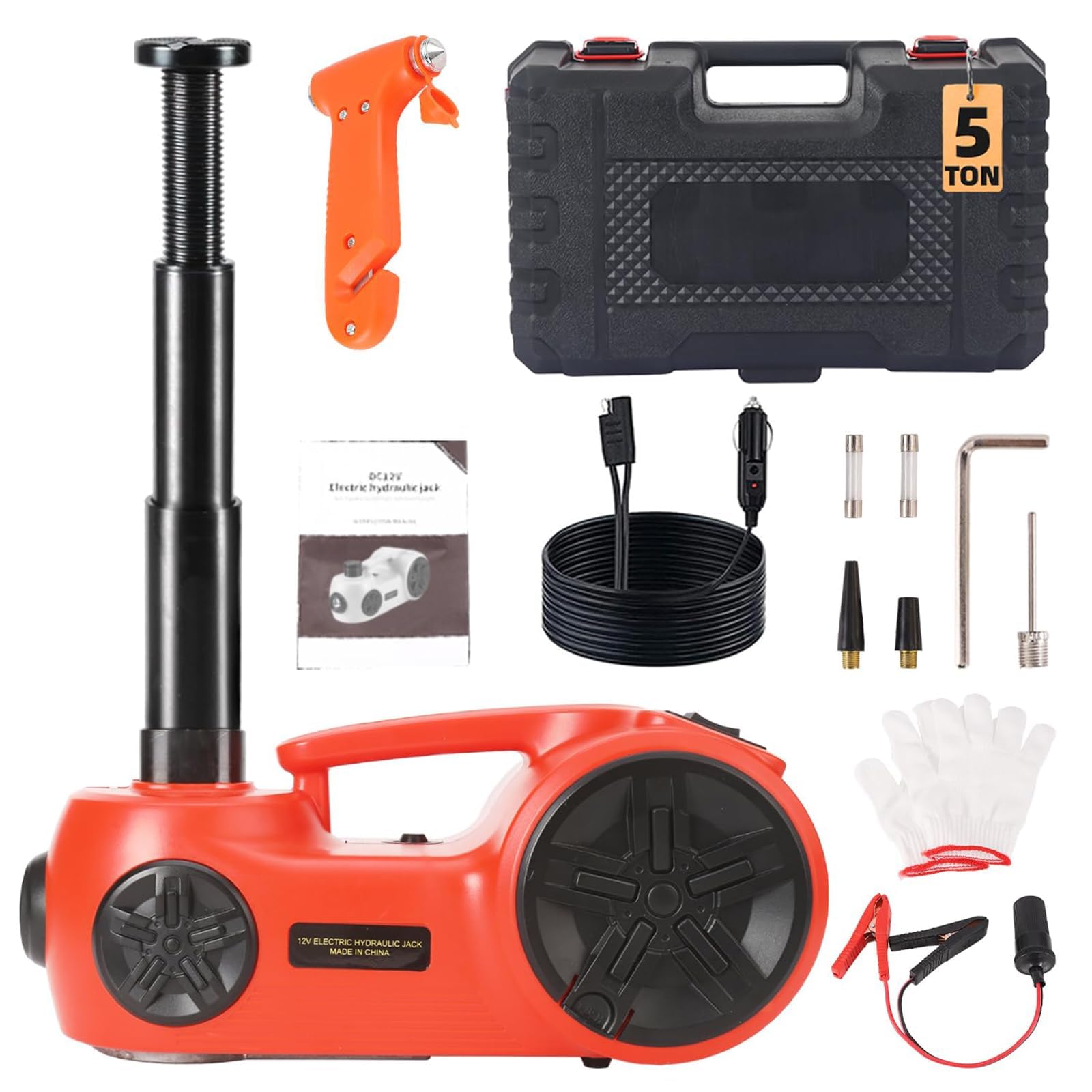 Trihelper Upgraded Hydraulic Car Jack 5 Ton Electric Car Jack Stand ...