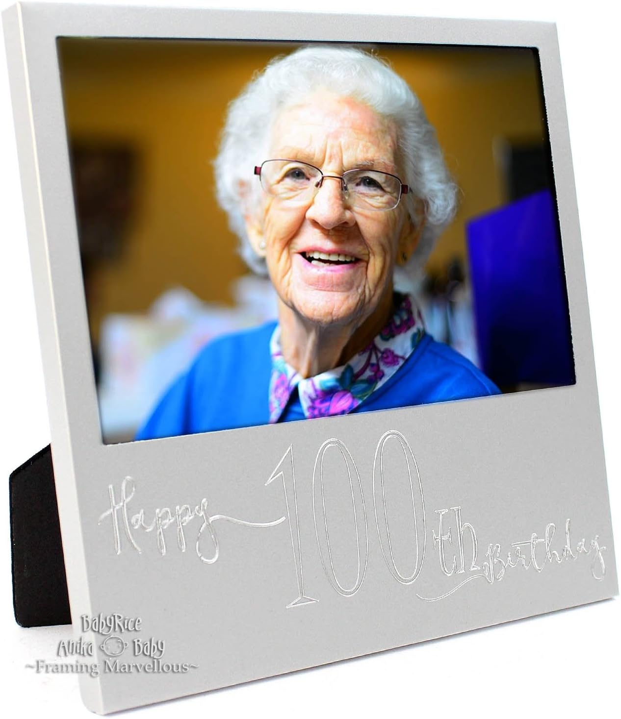 BabyRice New Engraved Silver 100th Birthday Photo Frame Gift Party ...