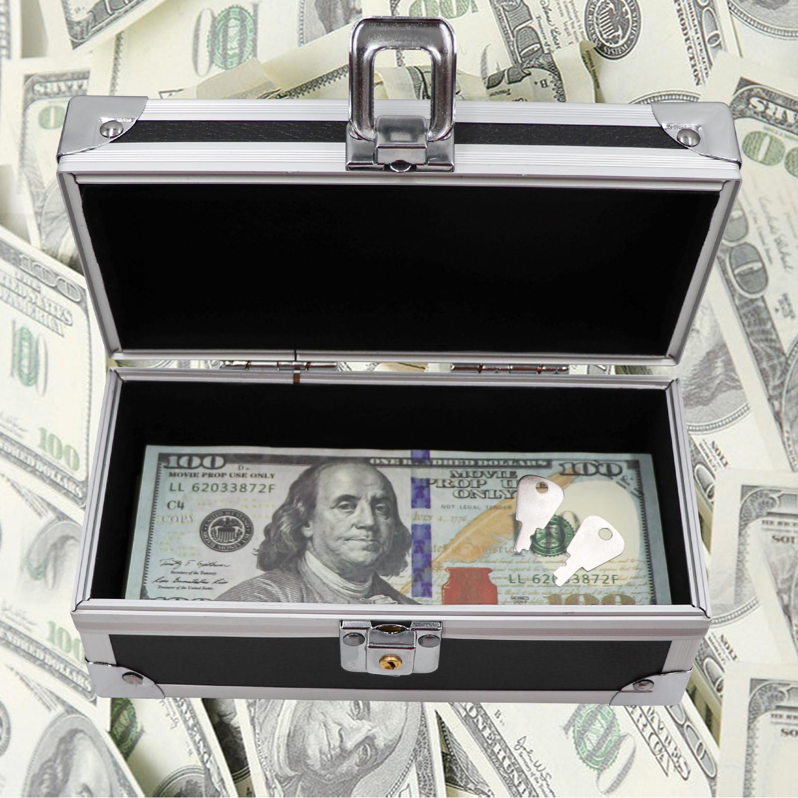 Snapklik.com : Lockable Cash Box, Aluminium Alloy Money Box For Cash ...