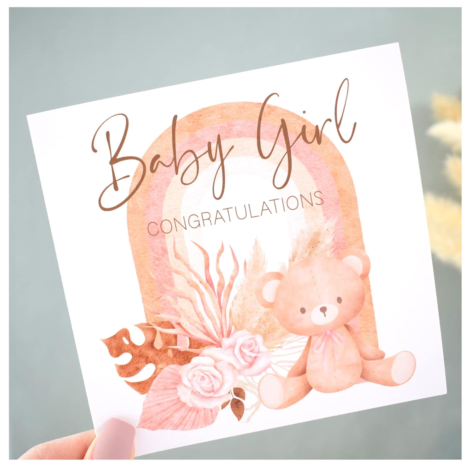 New Baby Girl Card. New Mummy Daddy Congratulations. WelCome to World ...