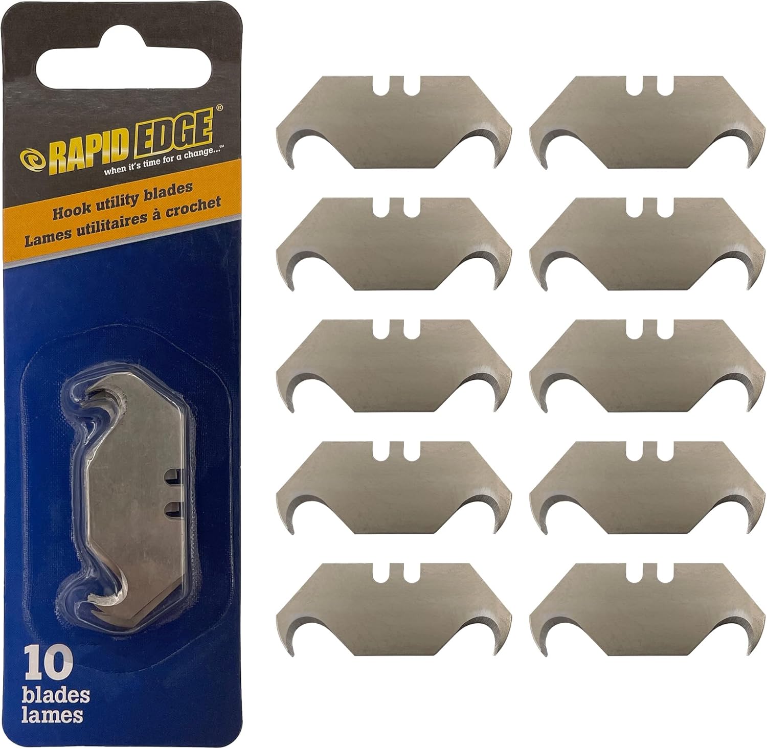 Rapid Edge 1-pack (10 pieces) Hook Blades, Replacement Hook Knife ...