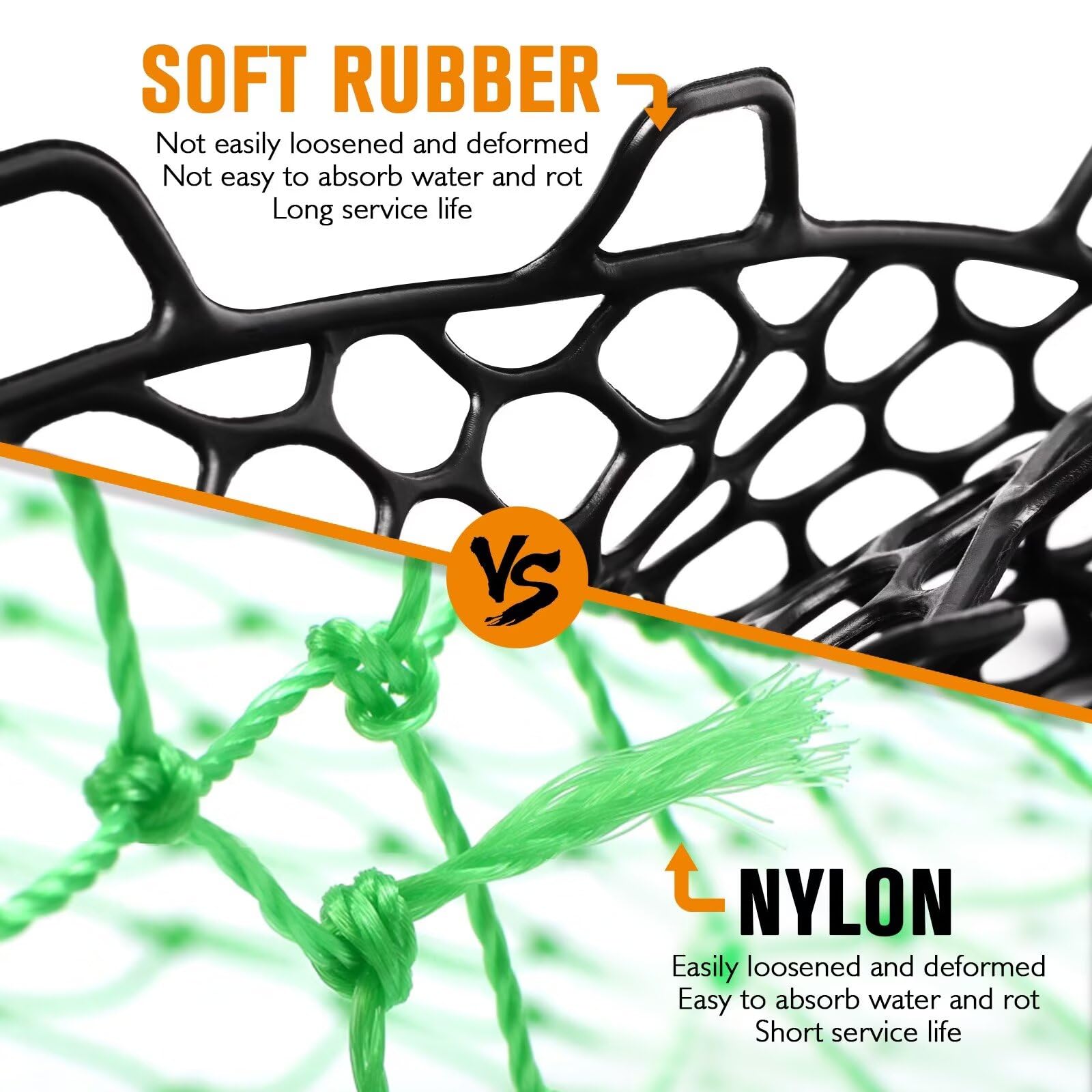 Snapklik.com : Rubber Fishing Net Replacement Netting Without Handle ...