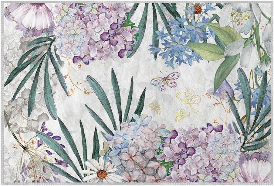 Amazon.com: Artoid Mode Floral Hydrangea Daisy Spring Area Rug, Summer ...