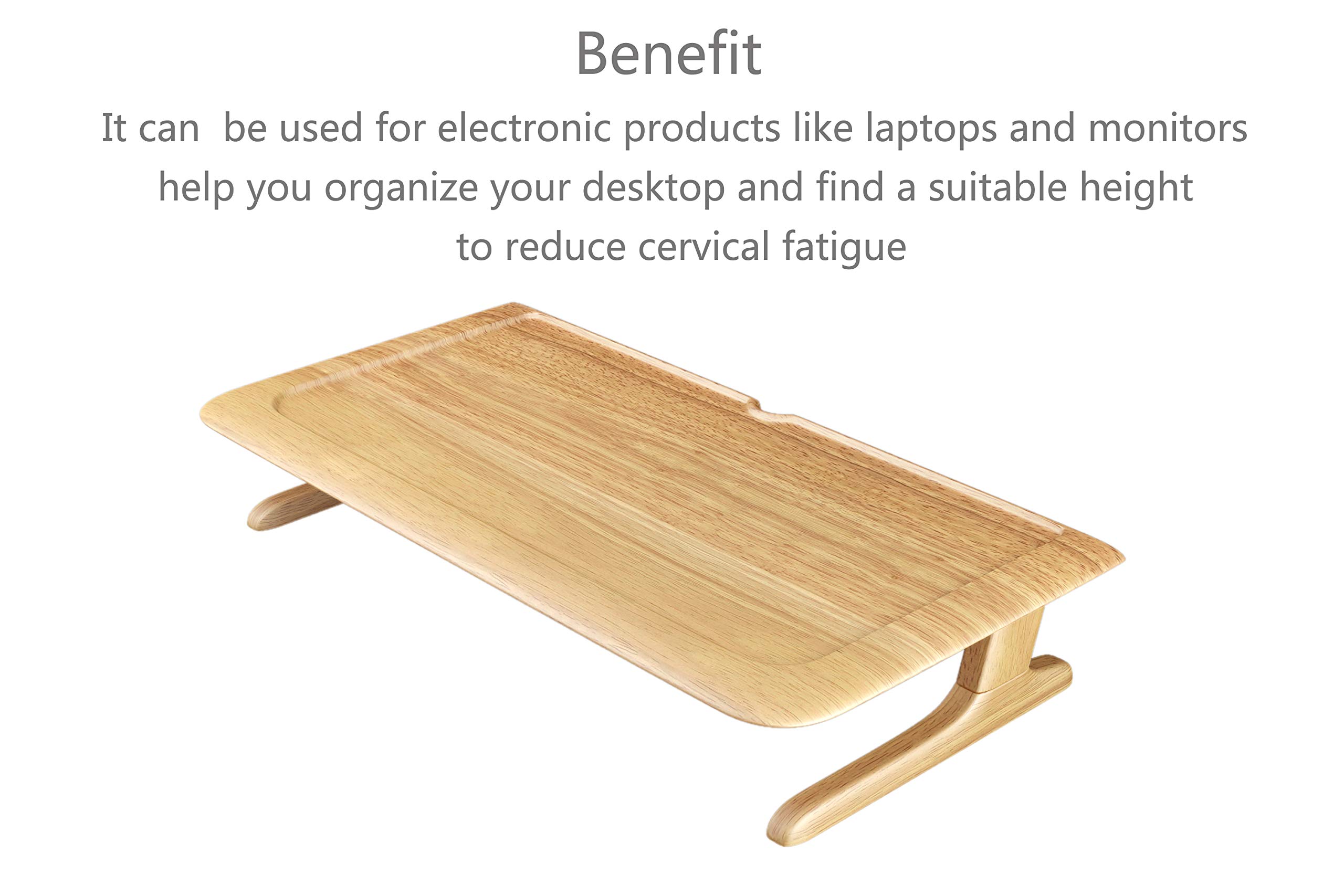 Buy FurniArt Height Adjustable Wooden Desk Monitor Stand Riser with ...