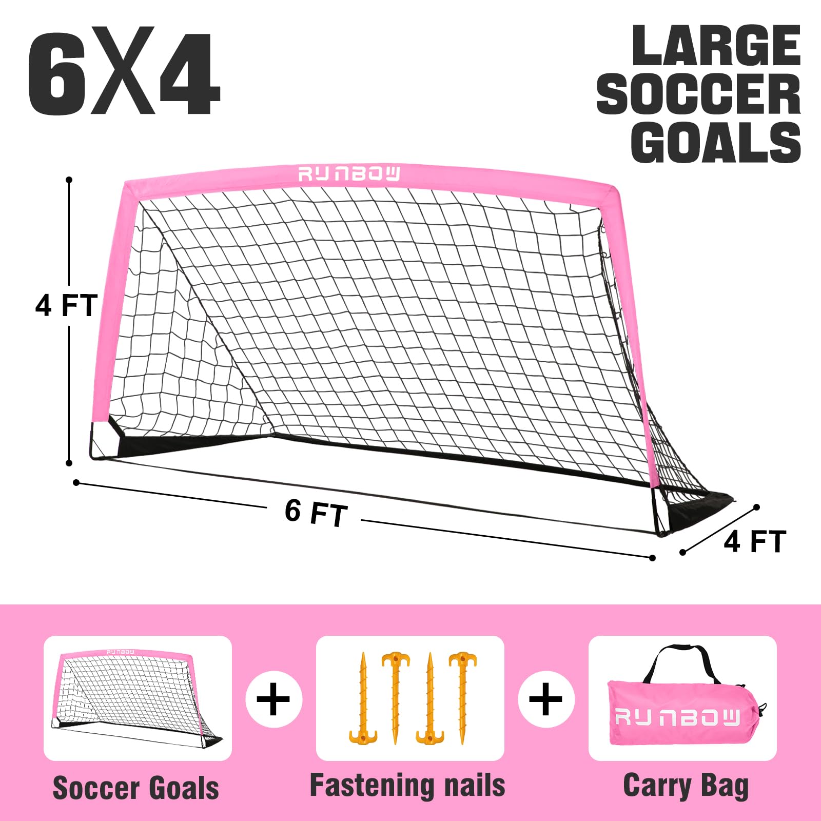 Snapklik.com : RUNBOW 6x4 Ft Portable Kids Soccer Goal For Backyard ...