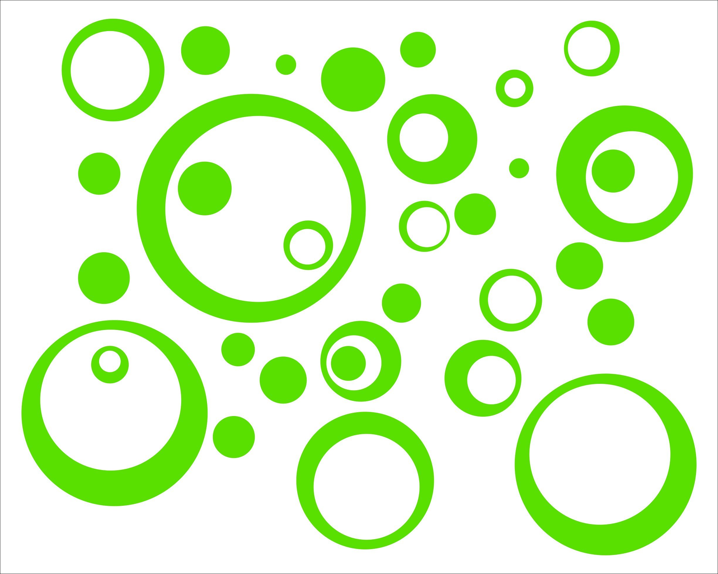 Amazon.com: Lime Green Wall Vinyl Sticker Decal Circles, Bubbles, Dots ...