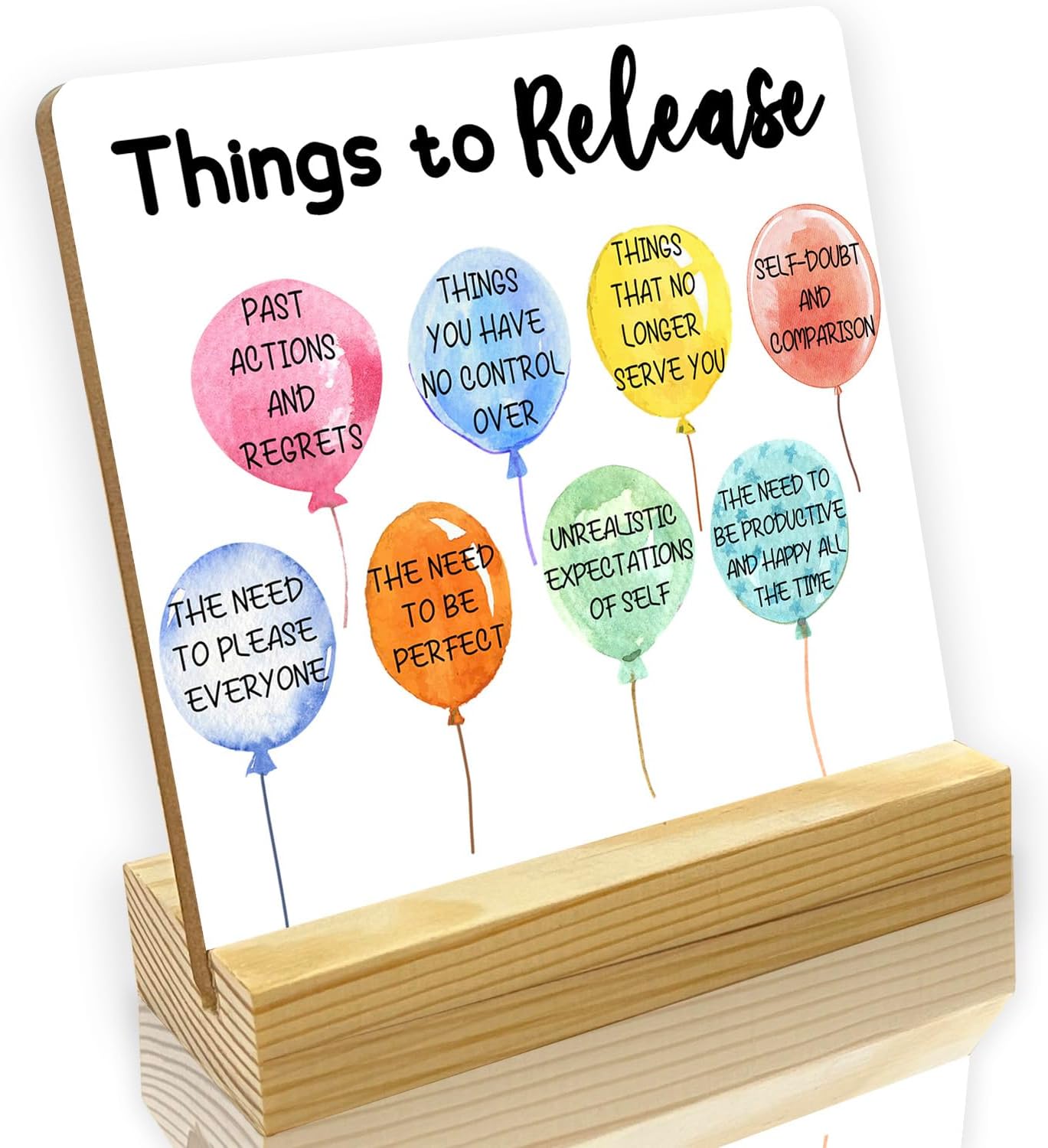 Amazon.com: Things to Let Go of Mental Health Checklist Wooden Sign ...