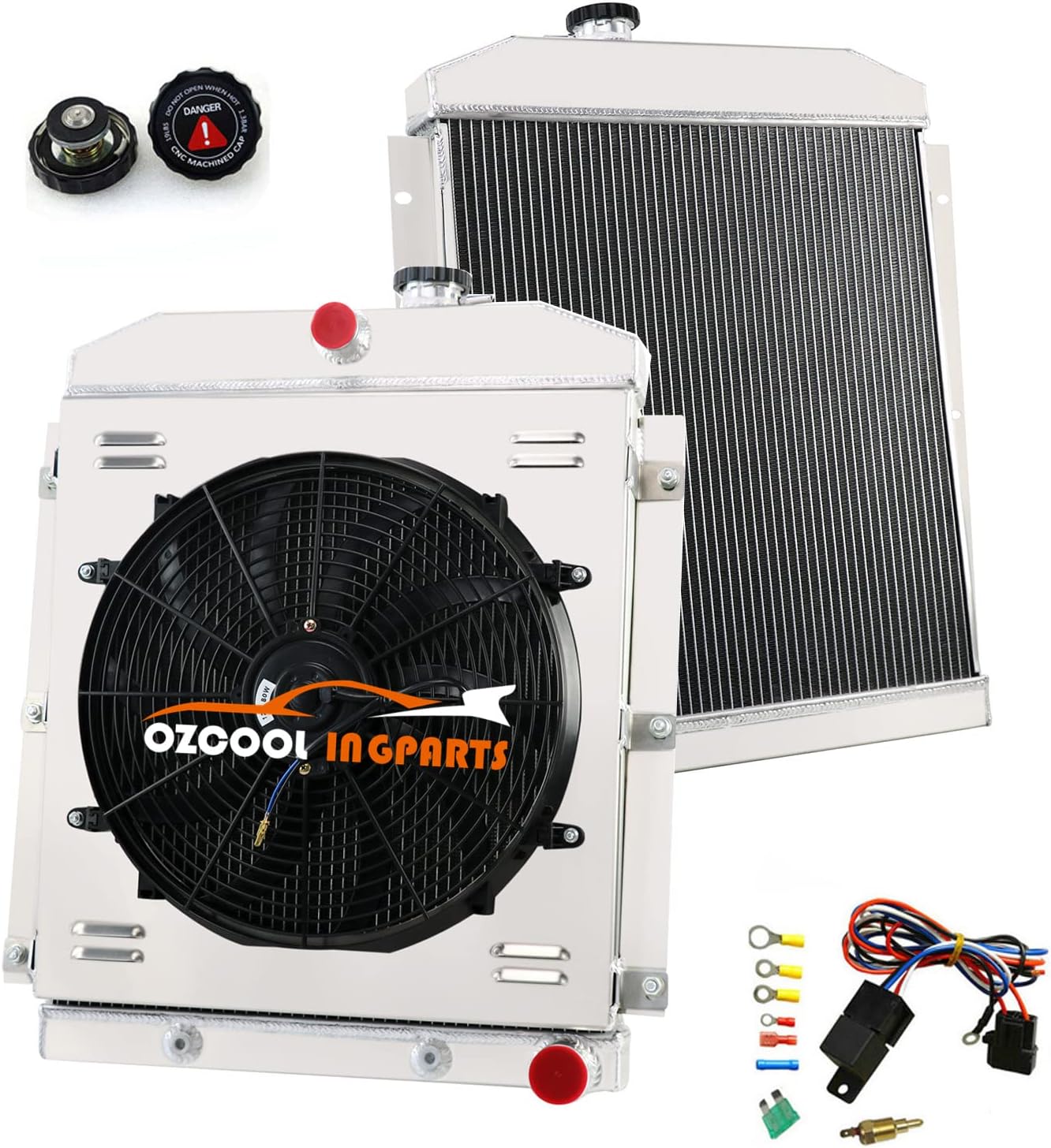 Amazon.com: OzCoolingParts 3 Row Core Aluminum FS5100 Radiator + 16" Fan w/Shroud & Relay Wiring ...