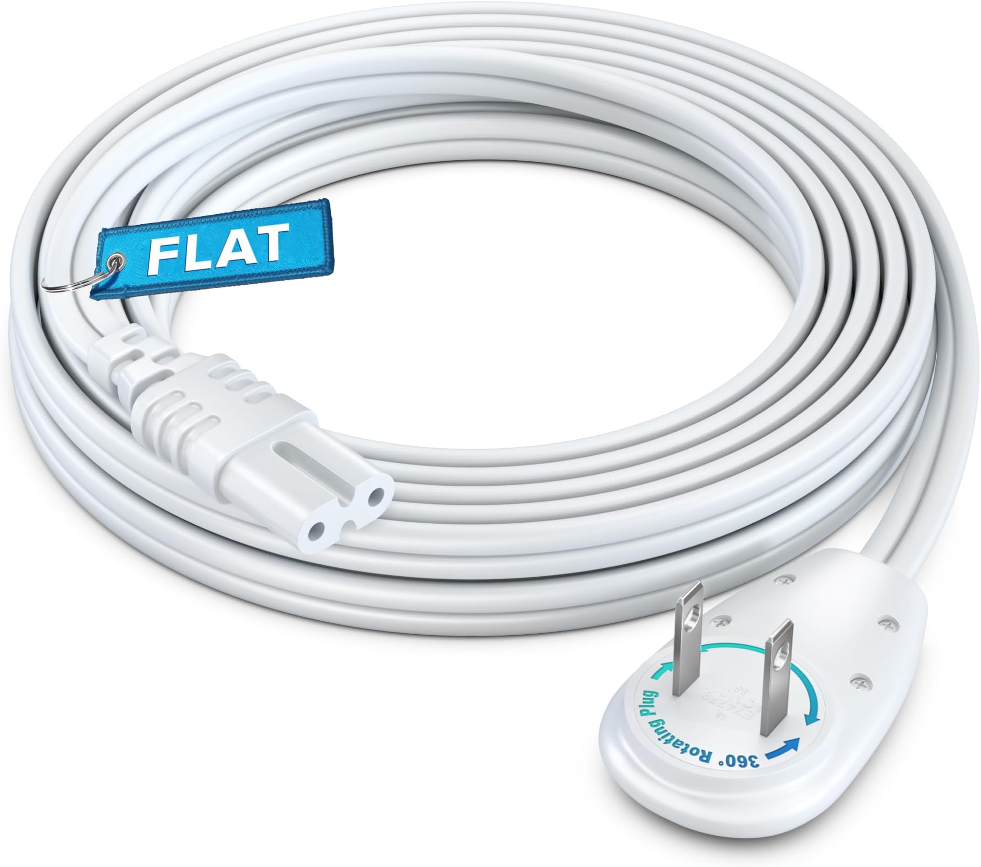 Amazon.com: AGVEE 12ft TV Power Cord, 90 Degree Angled L-Shaped UL ...