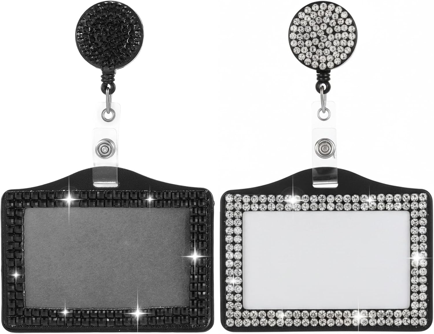 Amazon.com : Rhinestone Horizontal Badge Holder Bling, 2Pcs Bling Badge ...