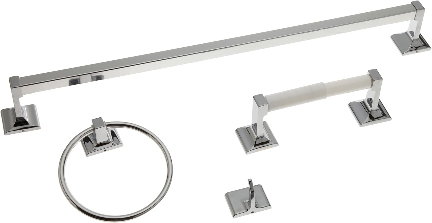 Taymor 02-D9444 Sunglow Four Piece Bath Set, Chrome - Bath Towel Hooks ...
