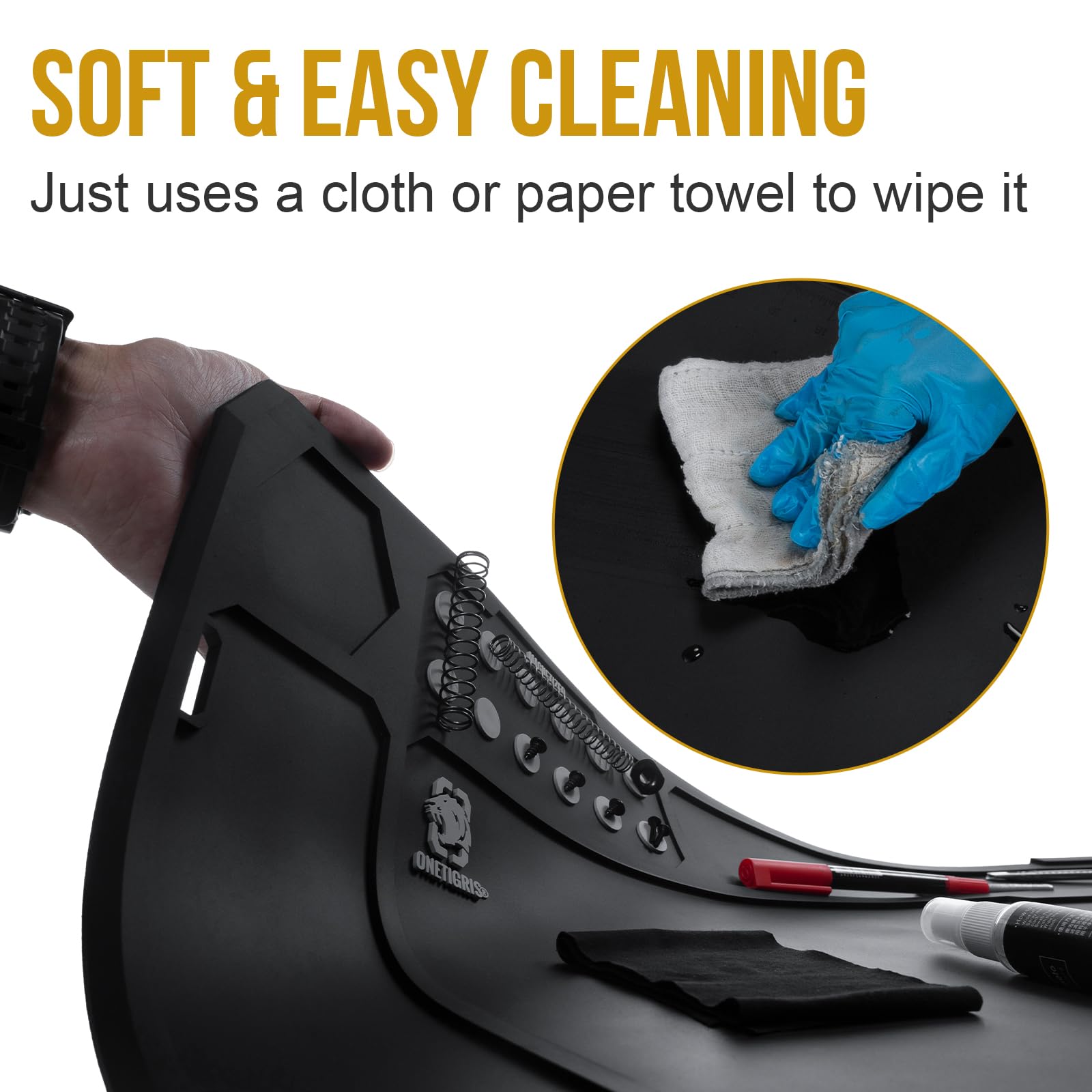 Snapklik.com : Gun Clean Mat Magnectic For Table, Extra Large 48"x16 ...