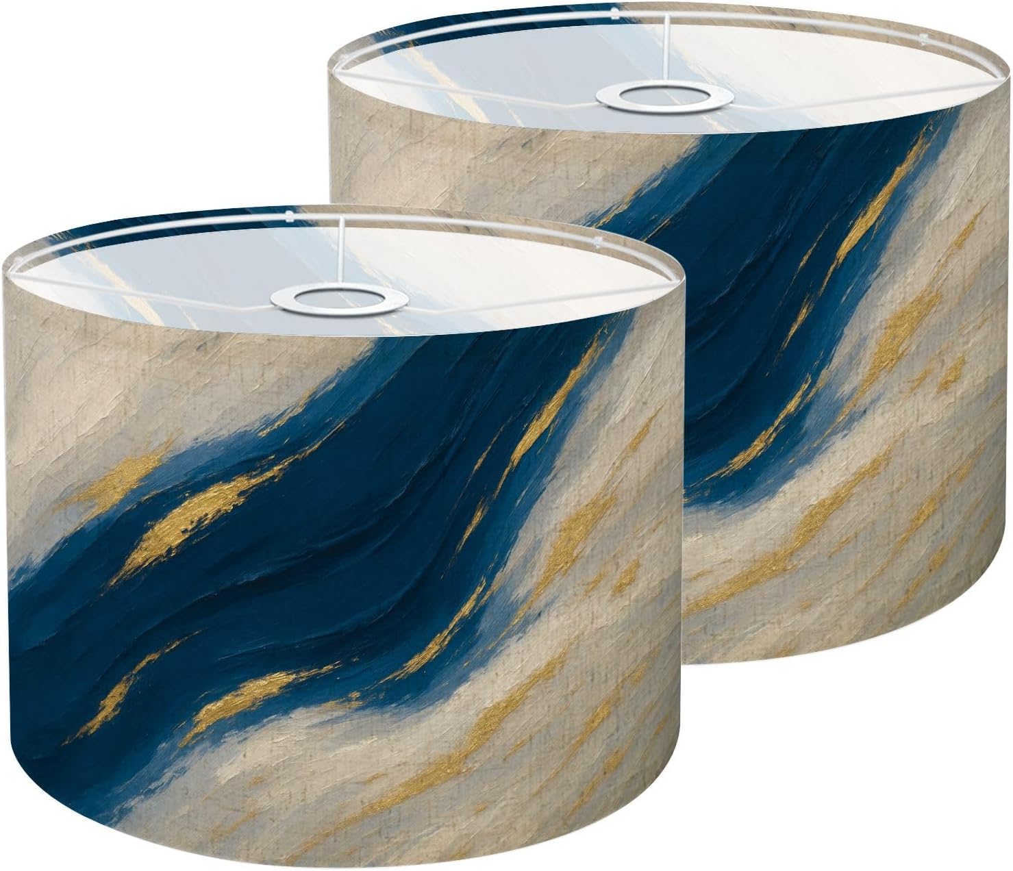 Drum Lamp Shades Modern abstract oil painting art design Orange gold ...