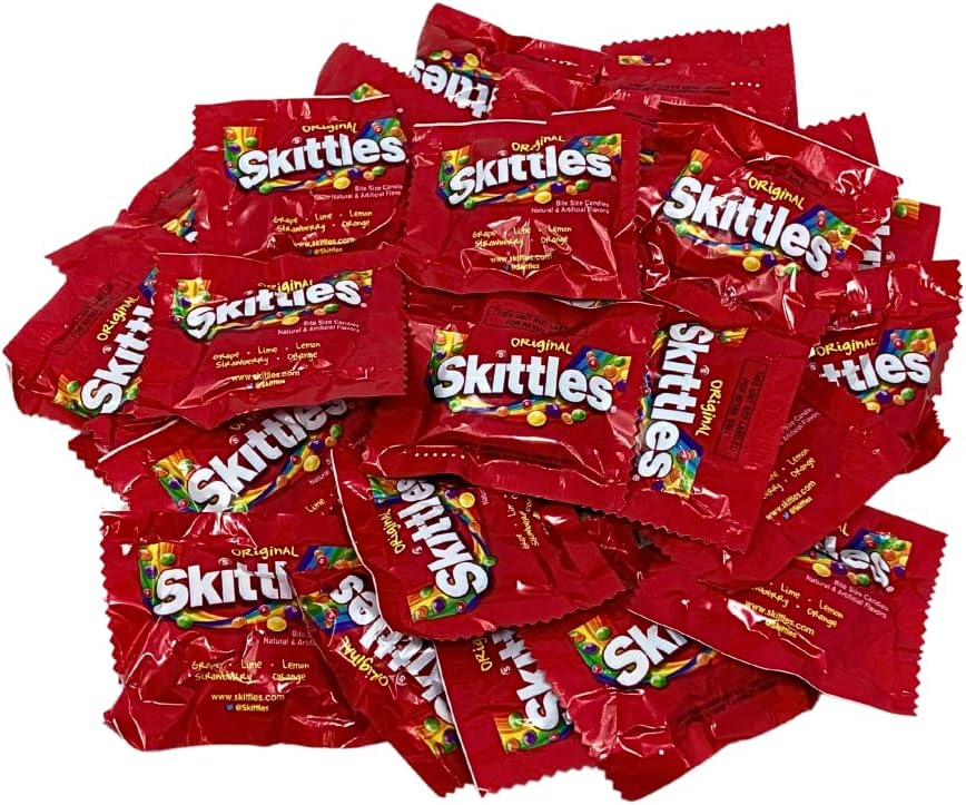 Amazon.com : Skittles Original Flavor Candy Coated Fruit Chew Fun Size ...